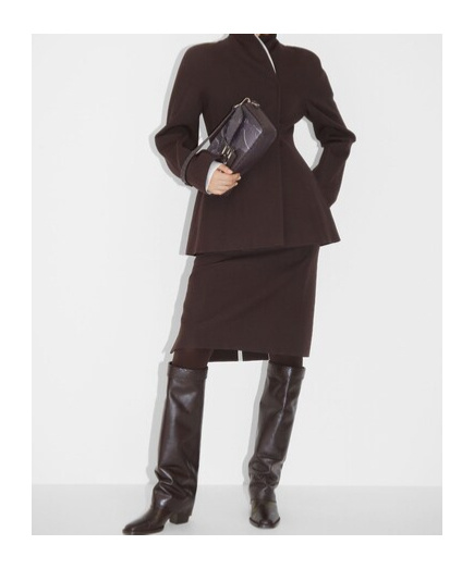 FENDI Fendi Grain de Poudre Midi Skirt with Side Slit